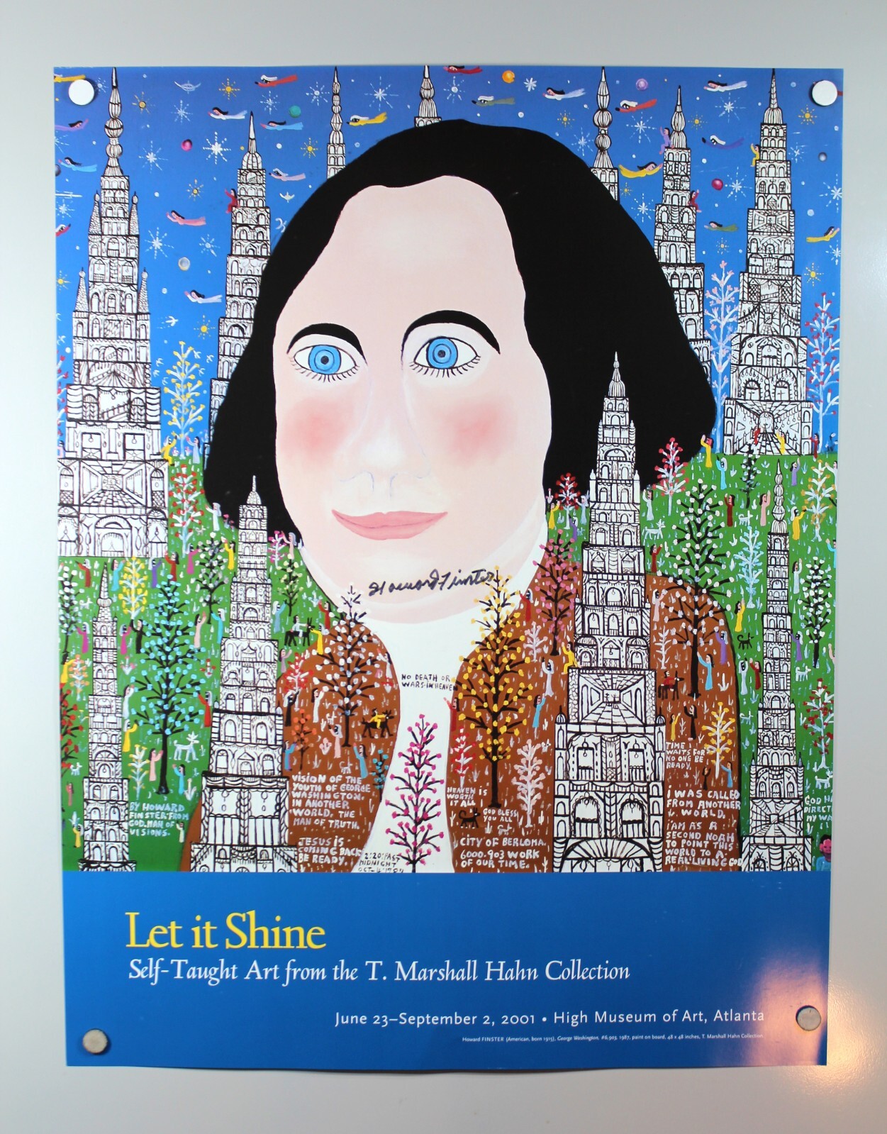 Howard Finster 31x24 SIGNED GEORGE WASHINGTON Let It Shine Atlanta (A10 ...