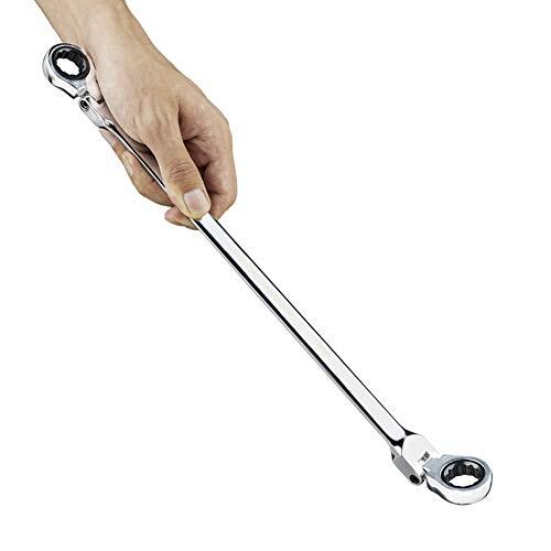 6-Piece Flex-Head Extra Long Ratcheting Wrenches Double Box End Chrome ...