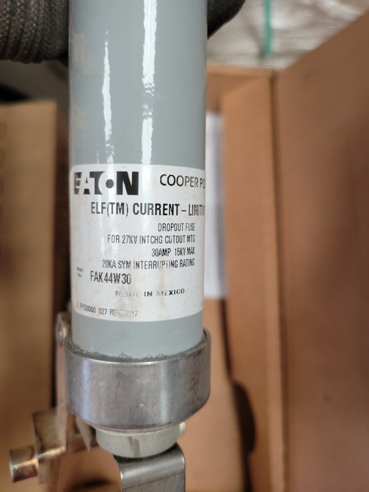 EATON FAK44W30 ELF FUSE 17.2KV DROPOUT CURRENT LIMITING 27KV 30A | eBay