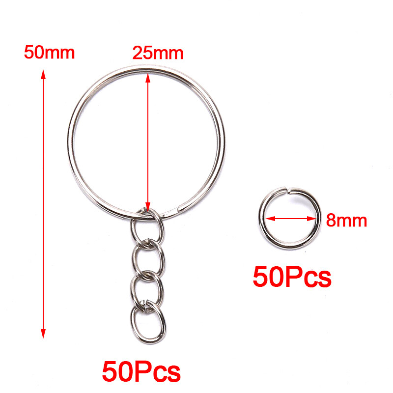 100pcs Keychain Keyring Split Jump Rings Loose Ring Mpib Tr Flo2_bf | eBay
