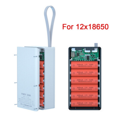 DIY Li-ion Battery Pack Kits Box Holder for 12 pcs 18650 Power Supply ...