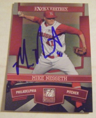 MIKE NESSETH signed 2010 Donruss Elite baseball card AUTO NEBRASKA ...