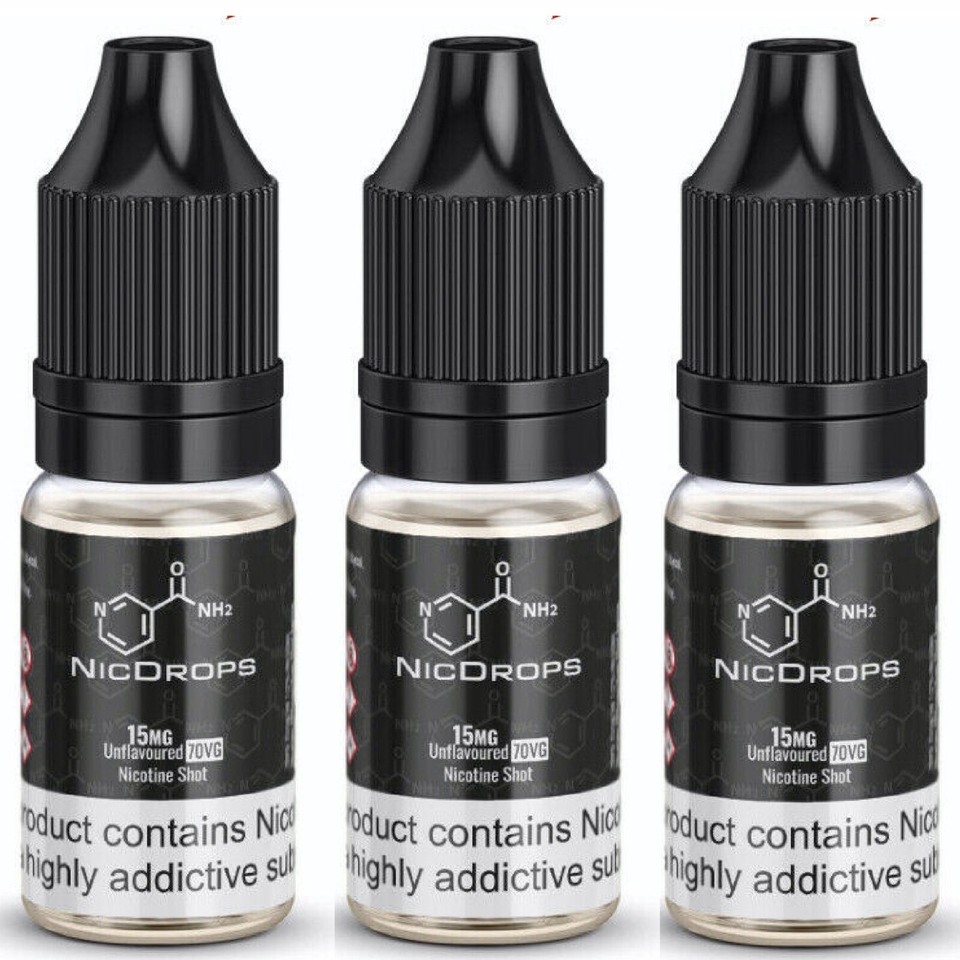 Nicotine Shots Nic Shots Shot Nic Drops 10ml E Liquid Vape Juice 15mg ...