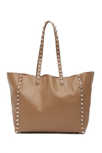 Brand New SORIAL VIVIANNE Studded Taupe Leather Large Tote Bag, MSRP ...