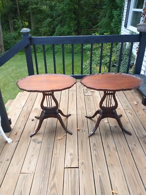 MERSMAN 7339 Lyre Side Table - Oval - Harp Base 2 Piece Set | eBay