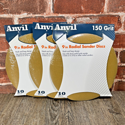 (30) Anvil 9" 150 Grit Radial Sanding Discs Hook & Loop | Fits Pole ...