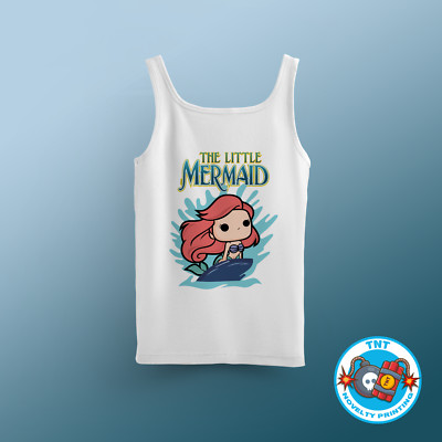 GIRLS TANK TOP LITTLE MERMAID INSPIRED - COTTON NEW FUNKO ARIEL | eBay ...