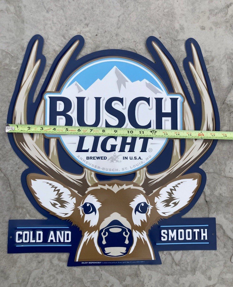 🔥 NEW Busch Light Deer Hunting Metal Beer Tin Tacker Bar Sign Farmers ...