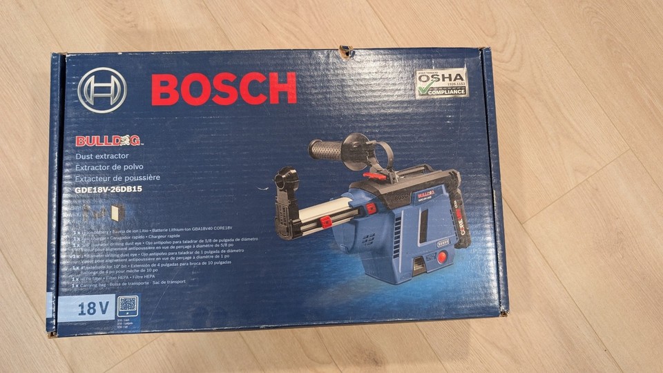 Bosch GDE18V-26DB15 18V SDS-Plus Bulldog Mobile Dust Extractor - Open ...