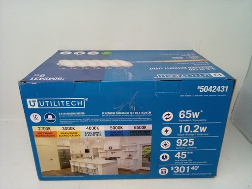 utilitech 5-6 in led recessed retrofit light 6ct #5042431 Adjustable ...