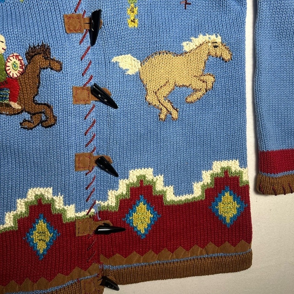 Storybook Knits Western Sweater Jacket Small/Medium Vintage Rodeo Knit ...