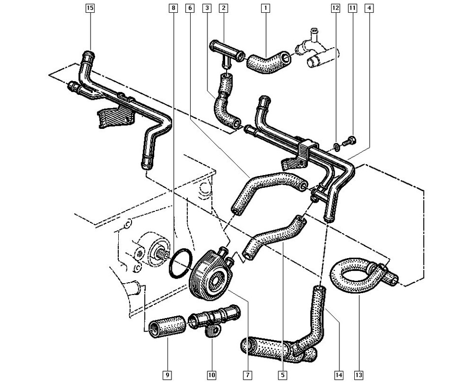 Hose Sleeve Water Renault 19 R19 21 Nevada Auto Parts Original D Old ...