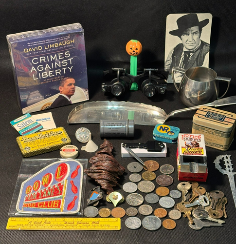 Fun Lot! - Vintage + Fun - 25X Lighted Specs, Coins, Keys, Book on CD ...
