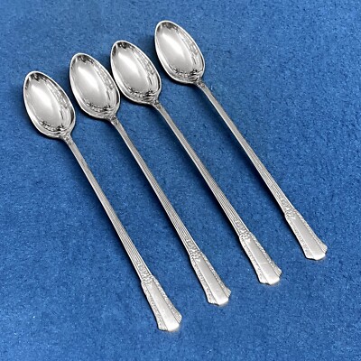 Treasure Pattern by Rogers Silverplate Set of 4 Iced Tea Spoons 7 1/2 ...