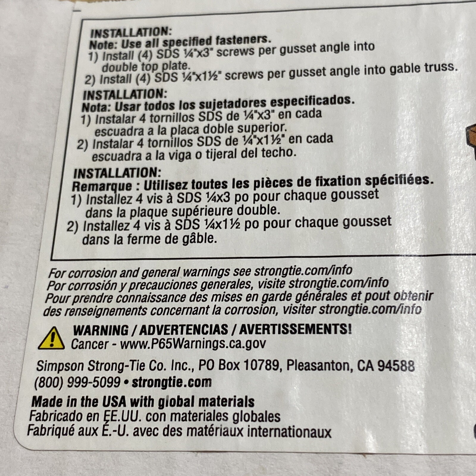 Simpson Strong-Tie HGA10KT Gusset Angle Bracket for sale online | eBay