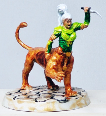 Hand Painted Lion Elf Figurine, Fantasy Collectible w/ Certificate of ...