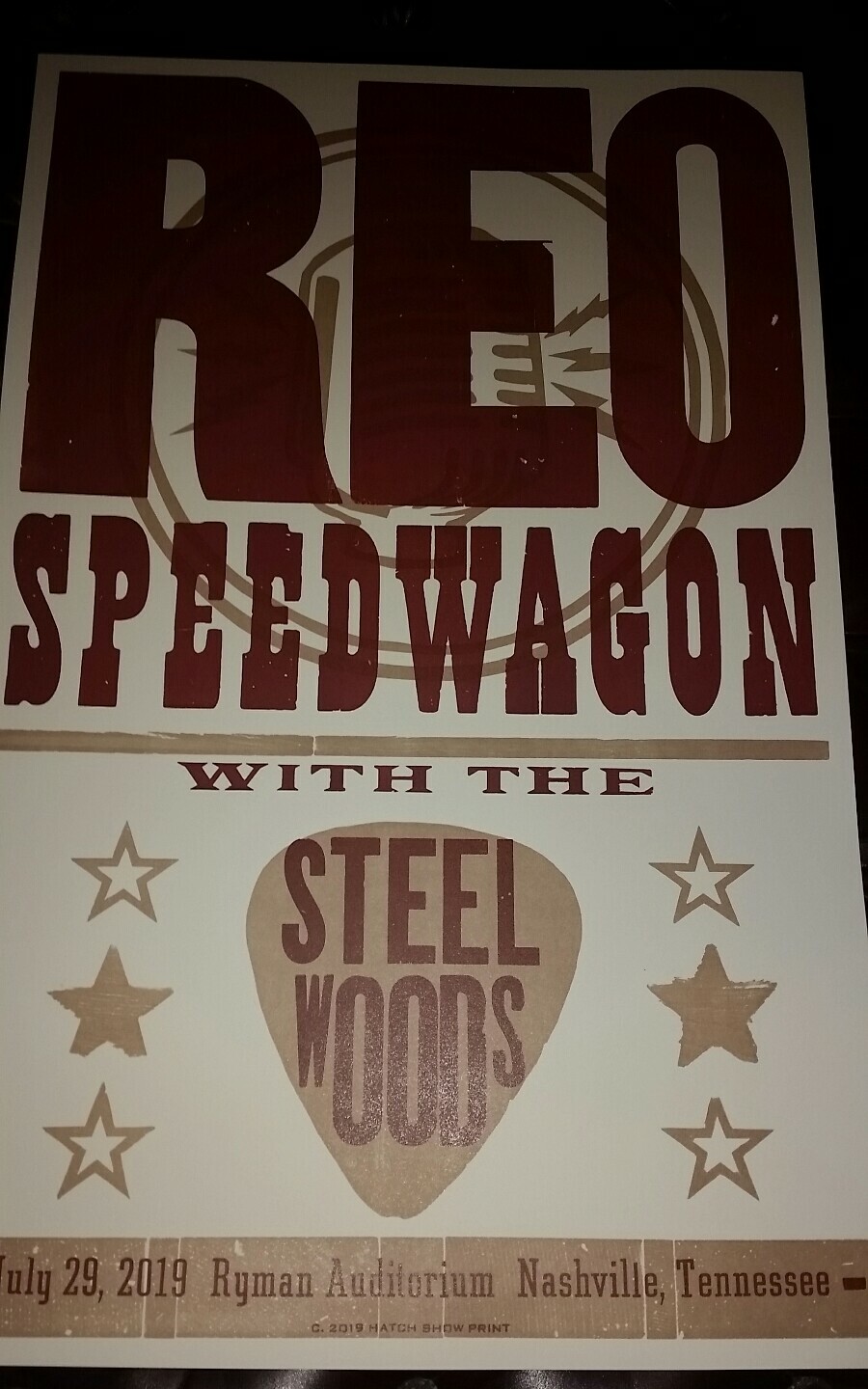 REO SPEEDWAGON Ryman 2019 HATCH SHOW PRINT Nashville Concert Poster ...