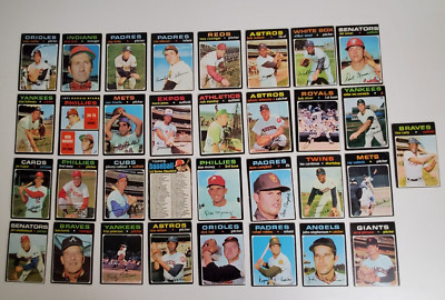 #1971 TOPPS BASEBALL TRADING CARDS LOT 33 CARDS - Includes Dark ...