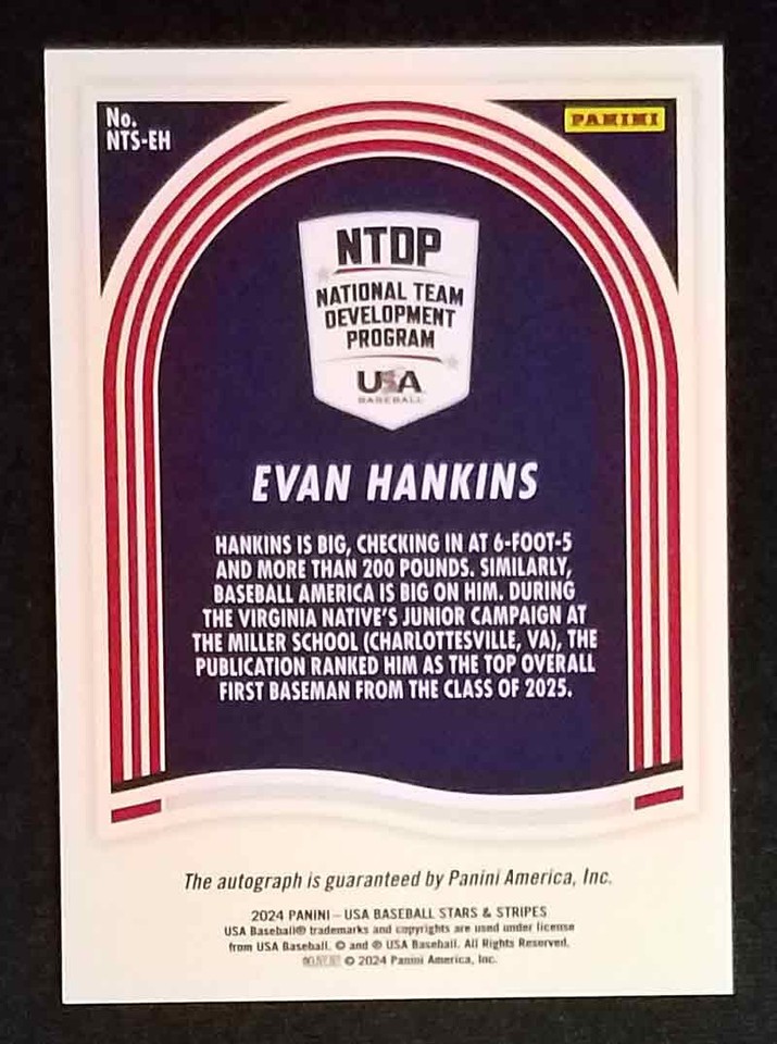2024 Panini USA Stars & Stripes Evan Hankins Holo Auto NM-MINT | eBay