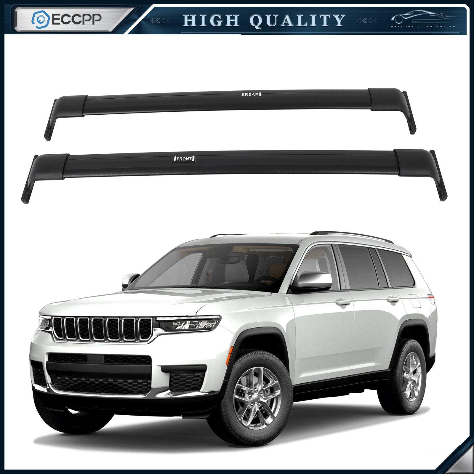 Cross Bars For Jeep Grand Cherokee L 2021-2023 Roof Rack Rail Cargo Bar ...