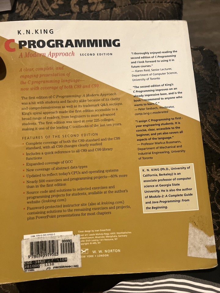 C Programming : A Modern Approach by K. N. King (2008, Trade Paperback ...