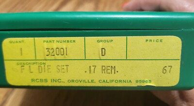 RCBS .17 Remington 3 Die Set Group D | eBay