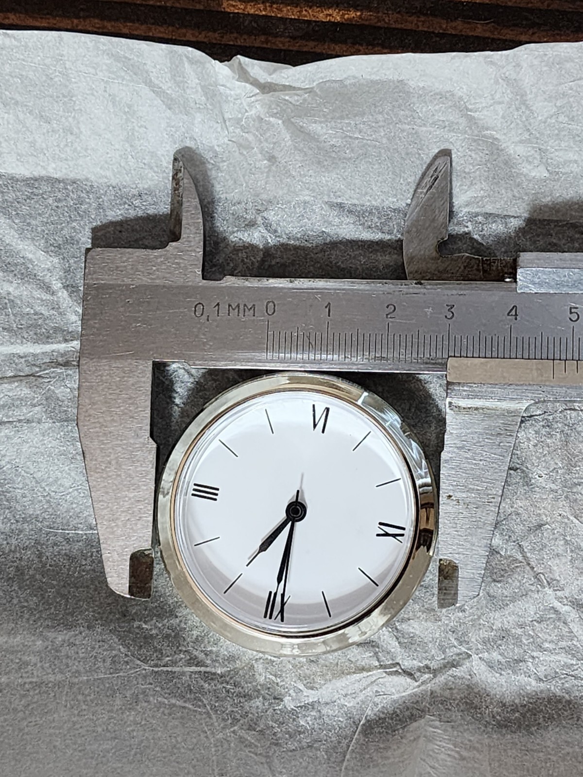 Mini Clock Insert 1 5/8inch 41mm Round Miniature Clock White Silver. | eBay