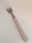 Unbranded Stainless Plastic Ivory Navy Blue Hearts DINNER FORK 8” EUC ...