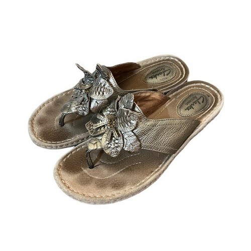 Clarks Artisan Sandals Flower Wedge Flip flop Sandals Women's Size 9 M ...