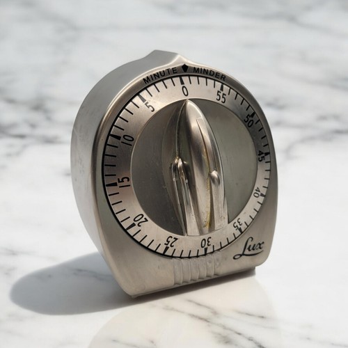 RARE Silver Stainless Colored Plastic Lux Minute Minder Kitchen Timer ...