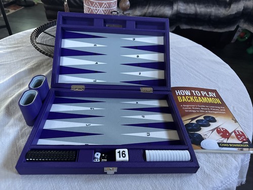 13" Silverman & Co Small Faux Leather Backgammon Set – Purple Travel Case 782301085107| eBay