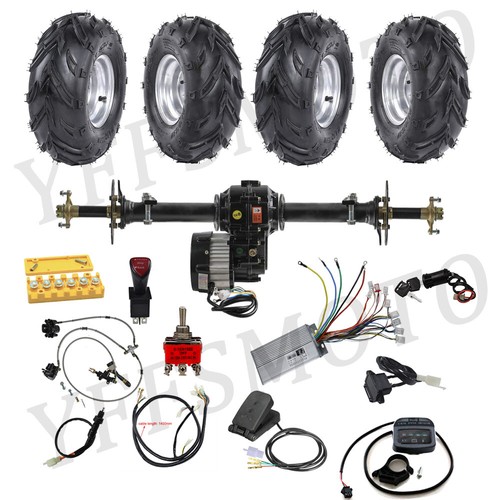 48V 1000W ATV Mower Brushless Motor 1020mm Rear Differential Axle Kit 7 ...