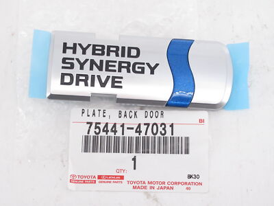 Genuine OEM Toyota 75441-47031 "HYBRID SYNERGY DRIVE" Rr Nameplate ...