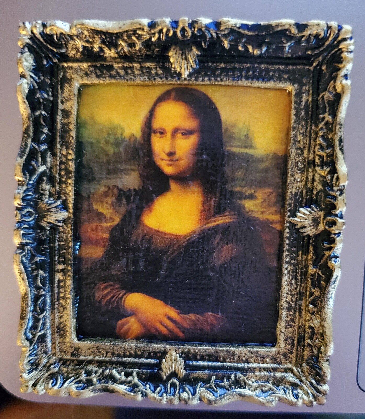 DOLLHOUSE MINIATURE FRAME2Repro MASTERPIECE PORTRAIT Mona Lisa-Leonardo ...