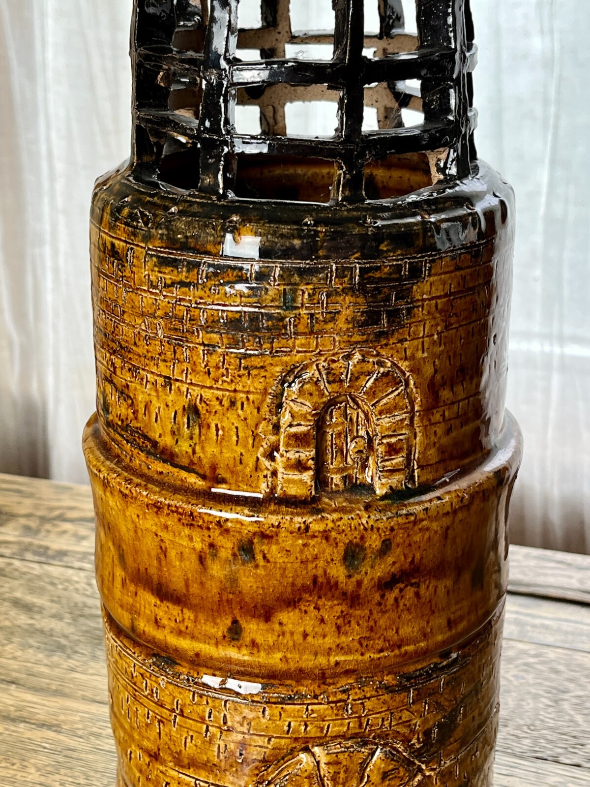Vintage Studio Art Pottery LIGHTHOUSE - Glazed Hand Made Clay Nautical ...