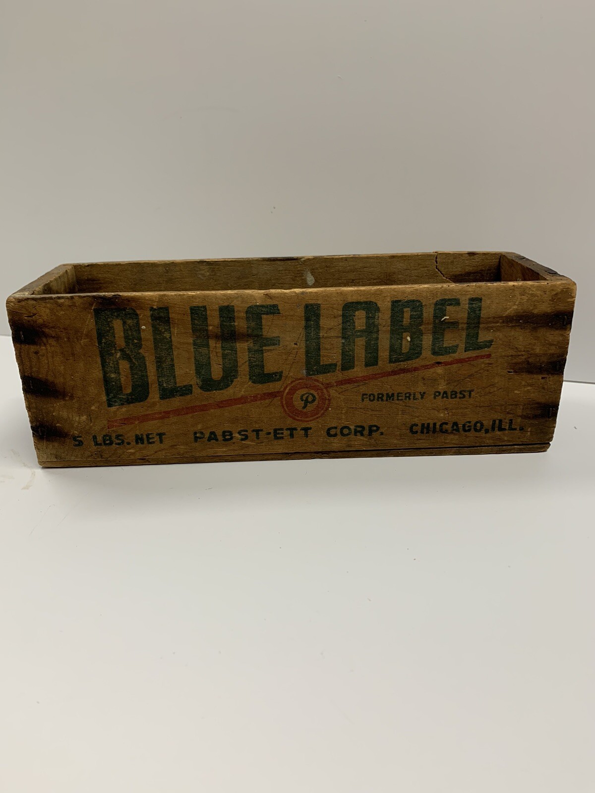 Vintage Wooden Pabst Ett Corp Blue Label Cheese Box Five Pounds Chicago ...