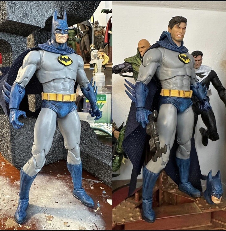 Mcfarlane Custom Batman Figure 1 Of A Kind Unmasked Head Swap Sculpted ...