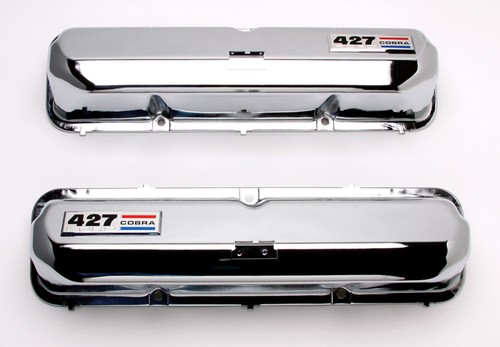 New Ford 427 Chrome Pent Roof Valve Covers Shelby Cobra With Emblems | eBay