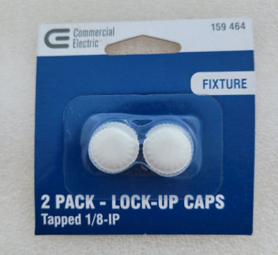 Commercial Electric 2 Pack Lock-Up Caps Tapped 1/8 - IP White 159464 | eBay