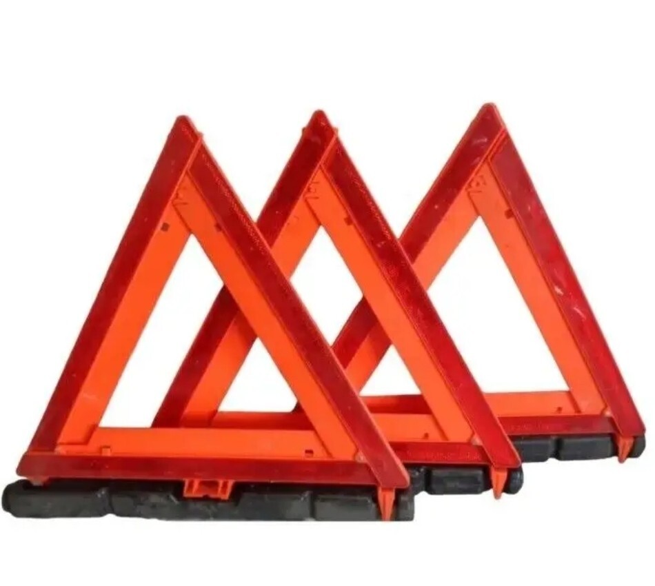 Emergency warning RED triangles Flare Kit, Reflective, Weighted, set of ...