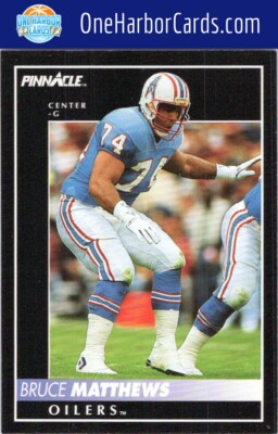 1992 Pinnacle Houston Oilers #203 Bruce Matthews | eBay