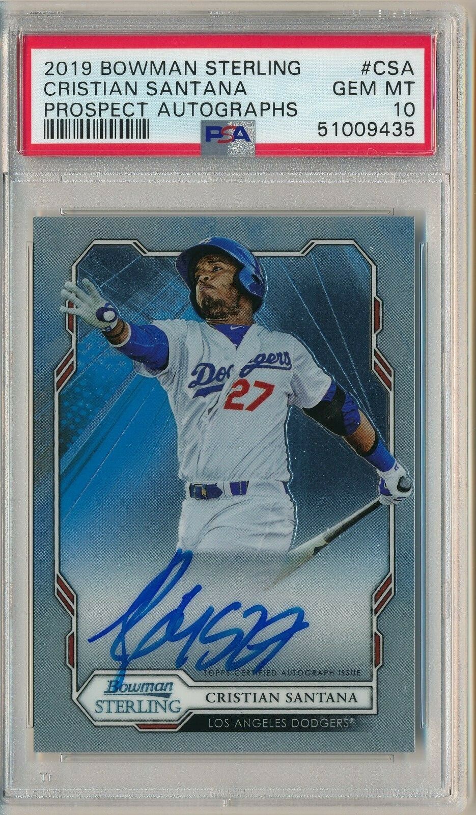 2019 Bowman Sterling - Prospect Autographs Cristian Santana #BSPA-CSA ...