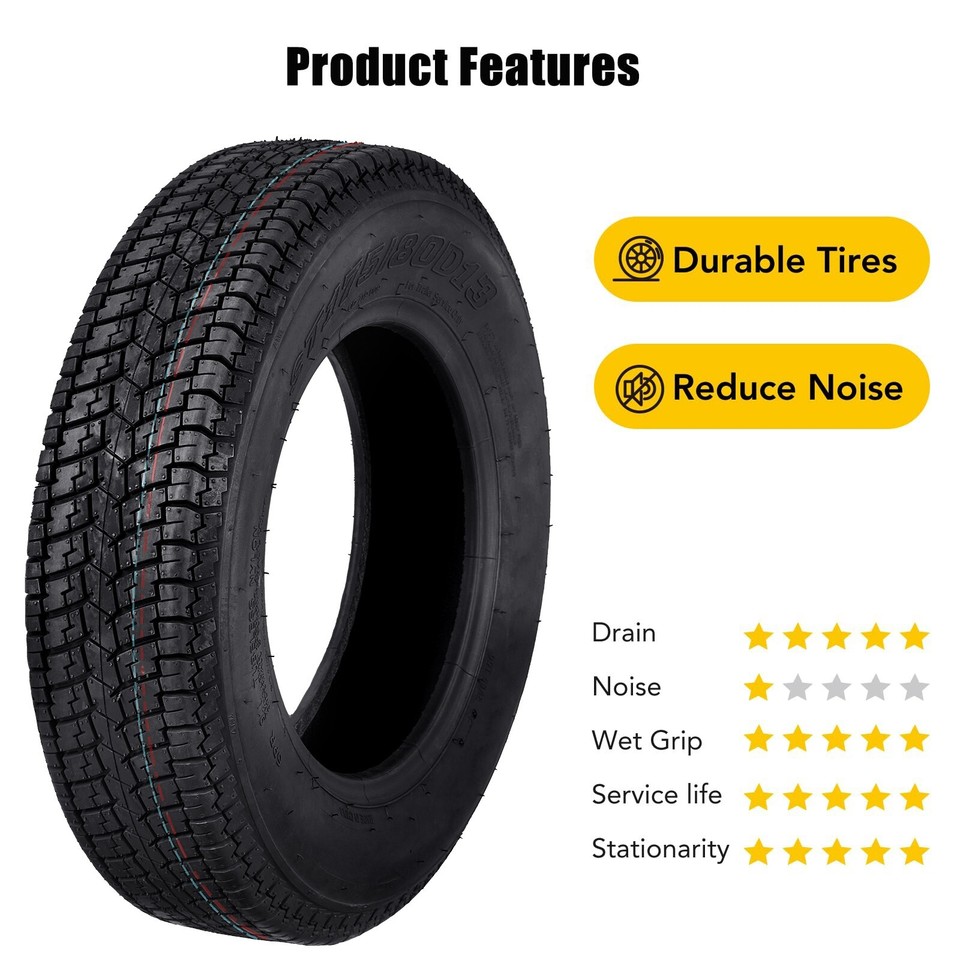 Set 2 Premium ST175/80D13 Trailer Tires 175 80 13 Heavy Duty 6Ply Load ...