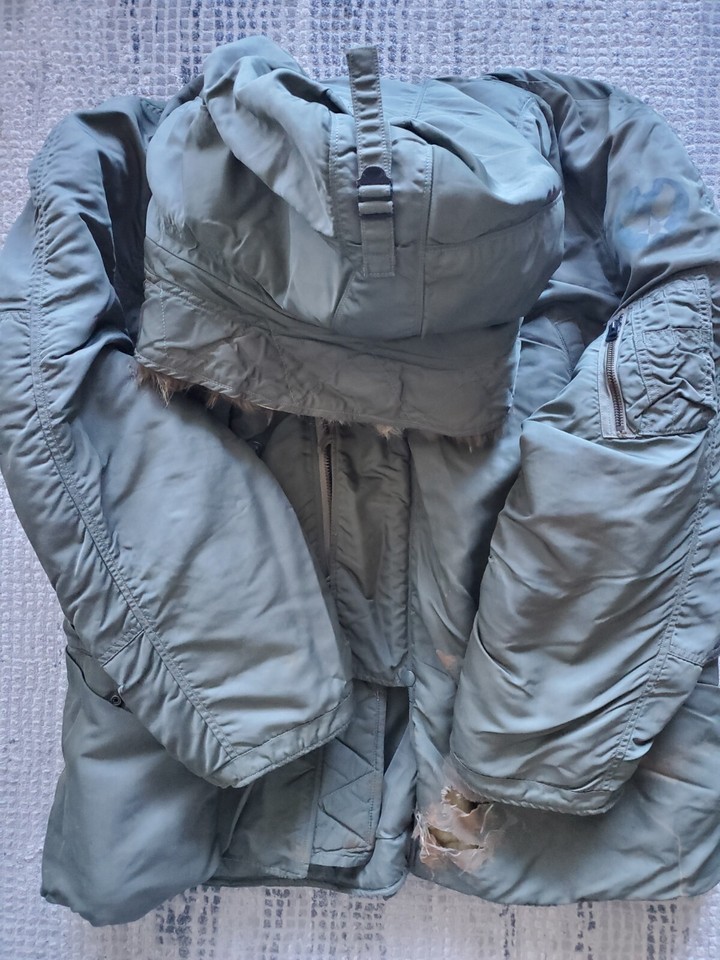 Original N3B USAF US Air Force Extreme Cold Weather Snorkel Parka Size ...