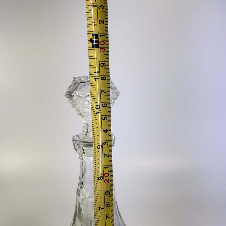 Vintage Large Clear Cut Glass Liquor Alcohol Decanter Bottle & Stopper ...