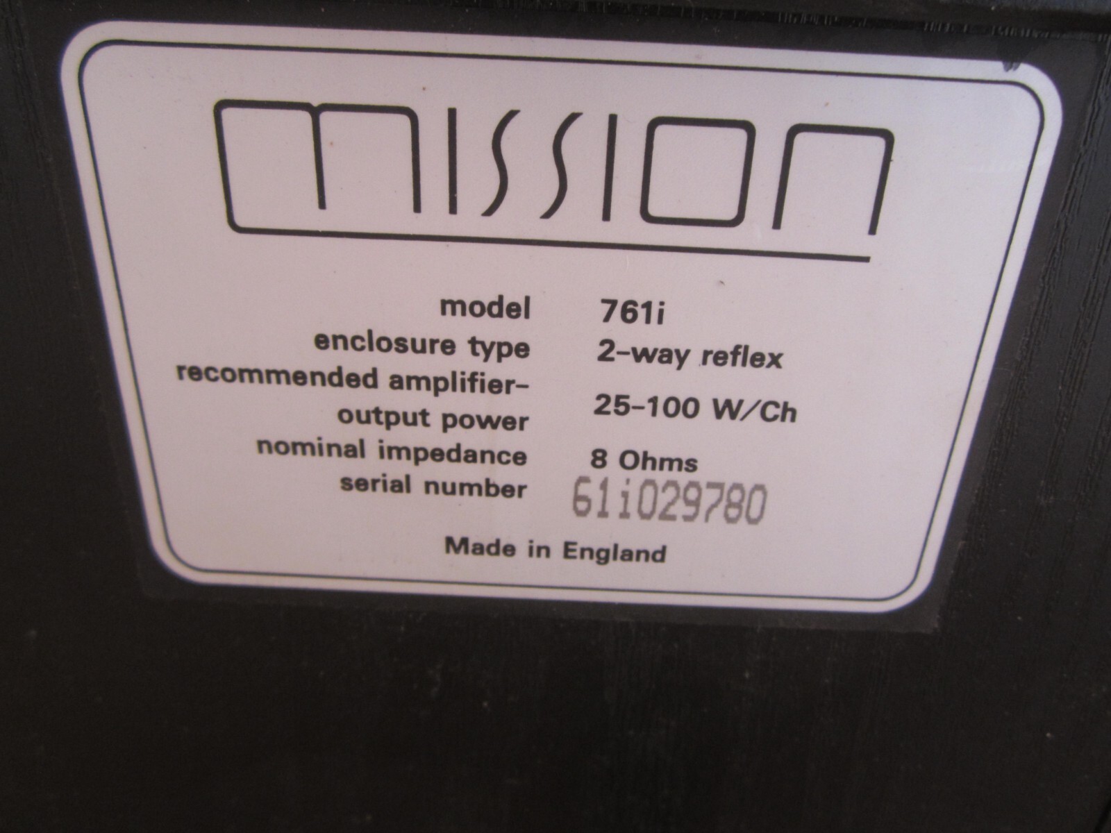 VNTG PAIR MISSION 761i Black Bookshelf Home Theater Speakers - BOTH ...