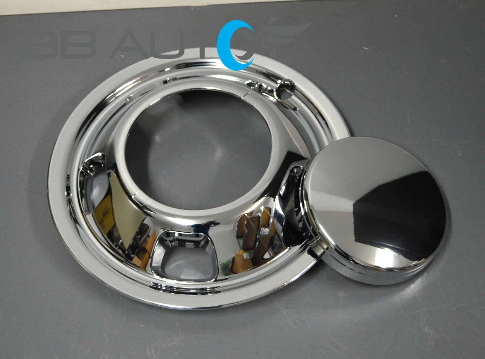 2pc Set Front Wheel Chrome Simulator & Center Cap for DODGE RAM 3500 ...