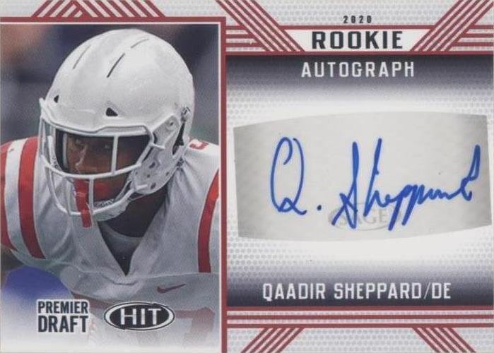 2020 Sage Hit - Rookie Autographs Qaadir Sheppard #A82 Red (AU, RC) for ...