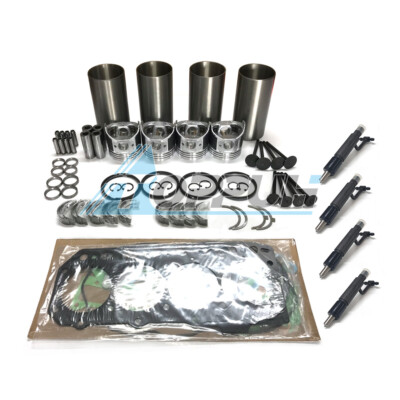 TK486 Overhaul Rebuild Kit STD & 4pcs New Fuel Injector For Yanmar ...