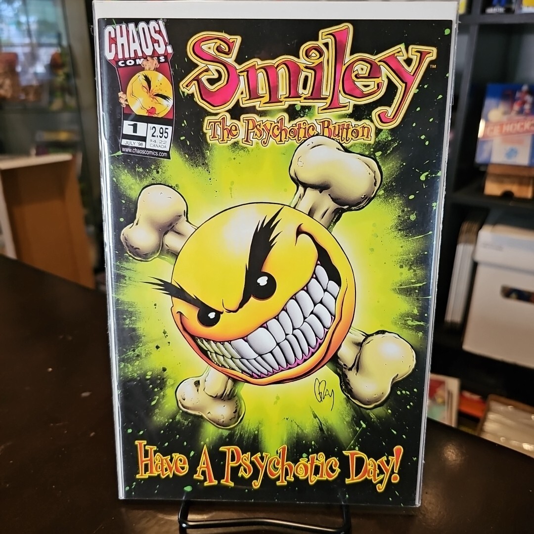 Smiley The Psychotic Button #1 NM (1998 Chaos Comic) | eBay